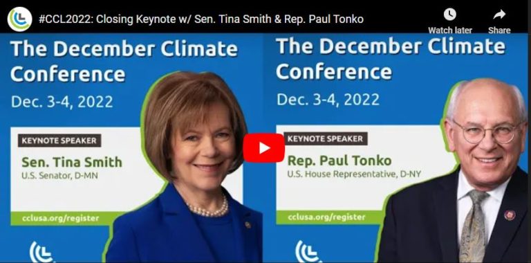 Sen. Tina Smith & Rep. Paul Tonko address CCL's December conference ...