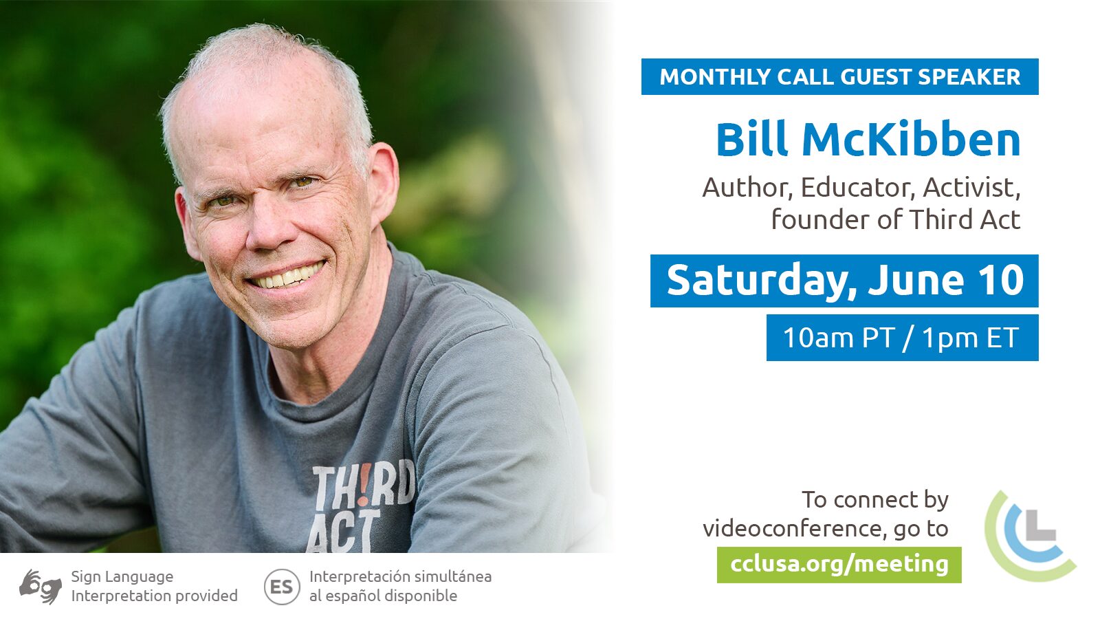 Bill McKibben, Author, Educator & Activist | Citizens' Climate Lobby